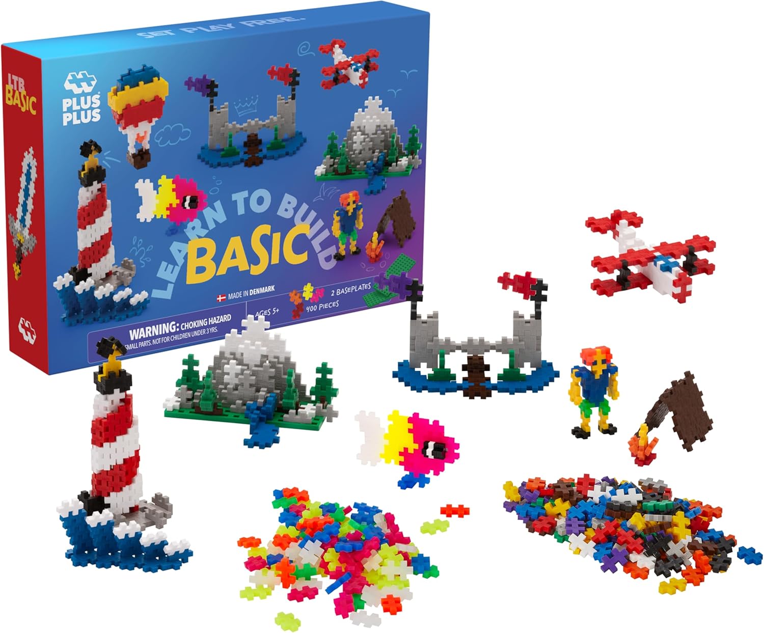 Plus Plus Learn to Build Basic - School Crossing & Toy Station