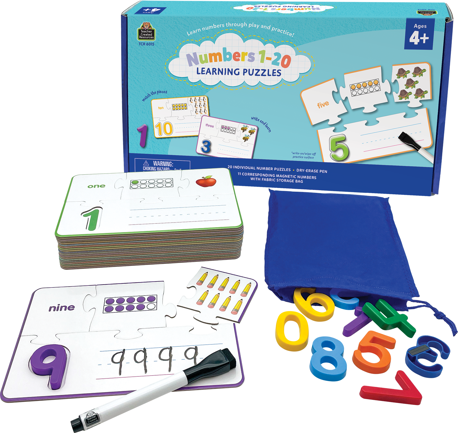 Learning Puzzle: Numbers 1–20 – School Crossing & Toy Station