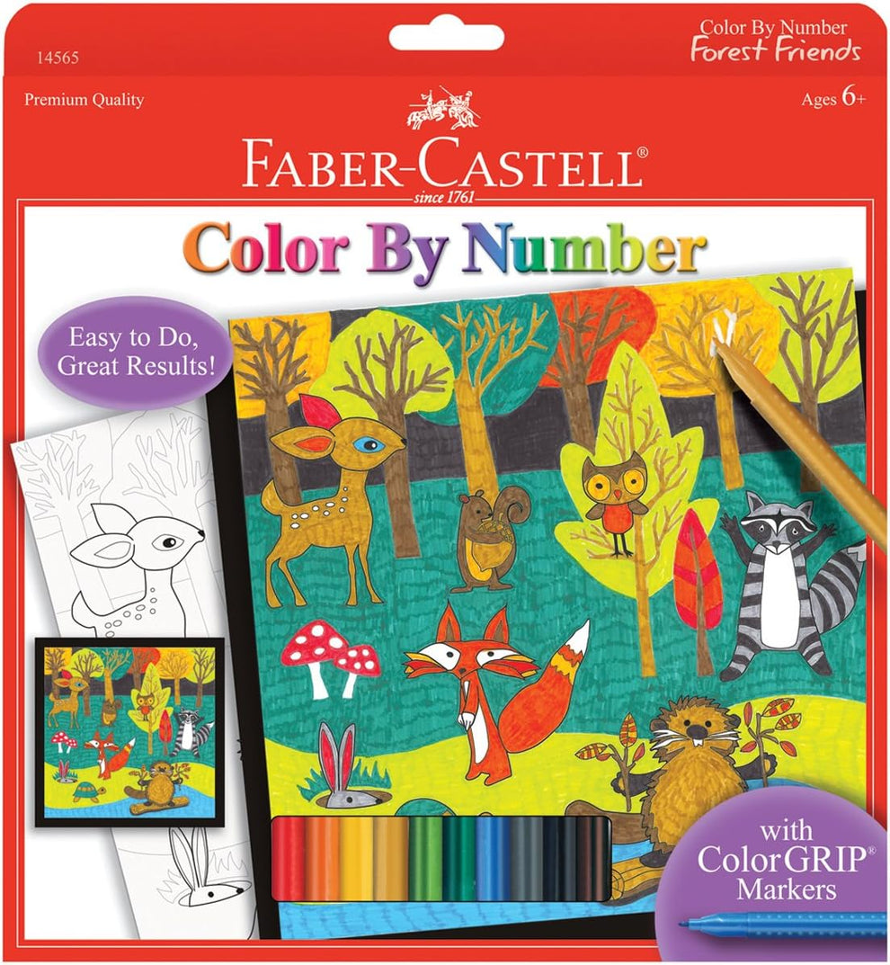 Color By Number Forest Friends - School Crossing & Toy Station